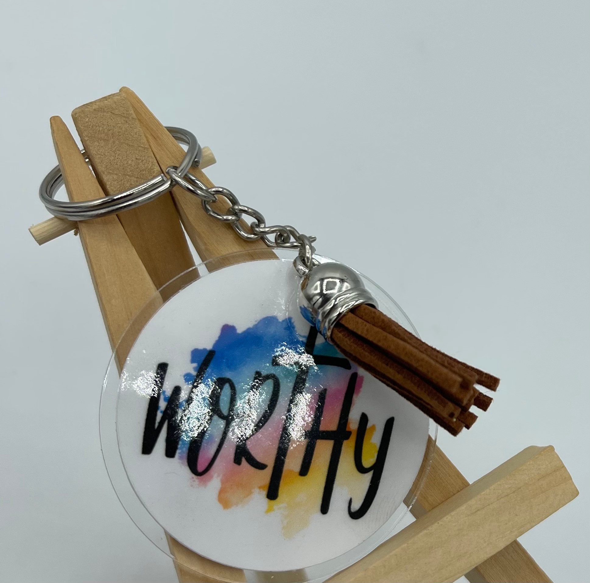 Motivational/spiritual Message Key Chains With Tassel - Etsy