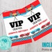 EDITABLE Personalized Race Car VIP Pass, Race Car Birthday Party, Race ...