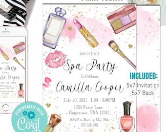 Glitz and Glam Party Invitation Make-up Party Invitation - Etsy