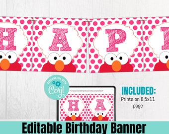 Elmo Birthday Banner | Etsy