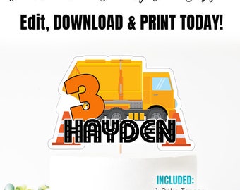 Construction Theme Party Toppers Cars Cupcake Toppers - Etsy