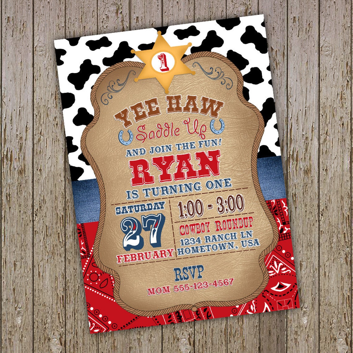Cowboy Invitations Western Invitations Cowboy Party - Etsy