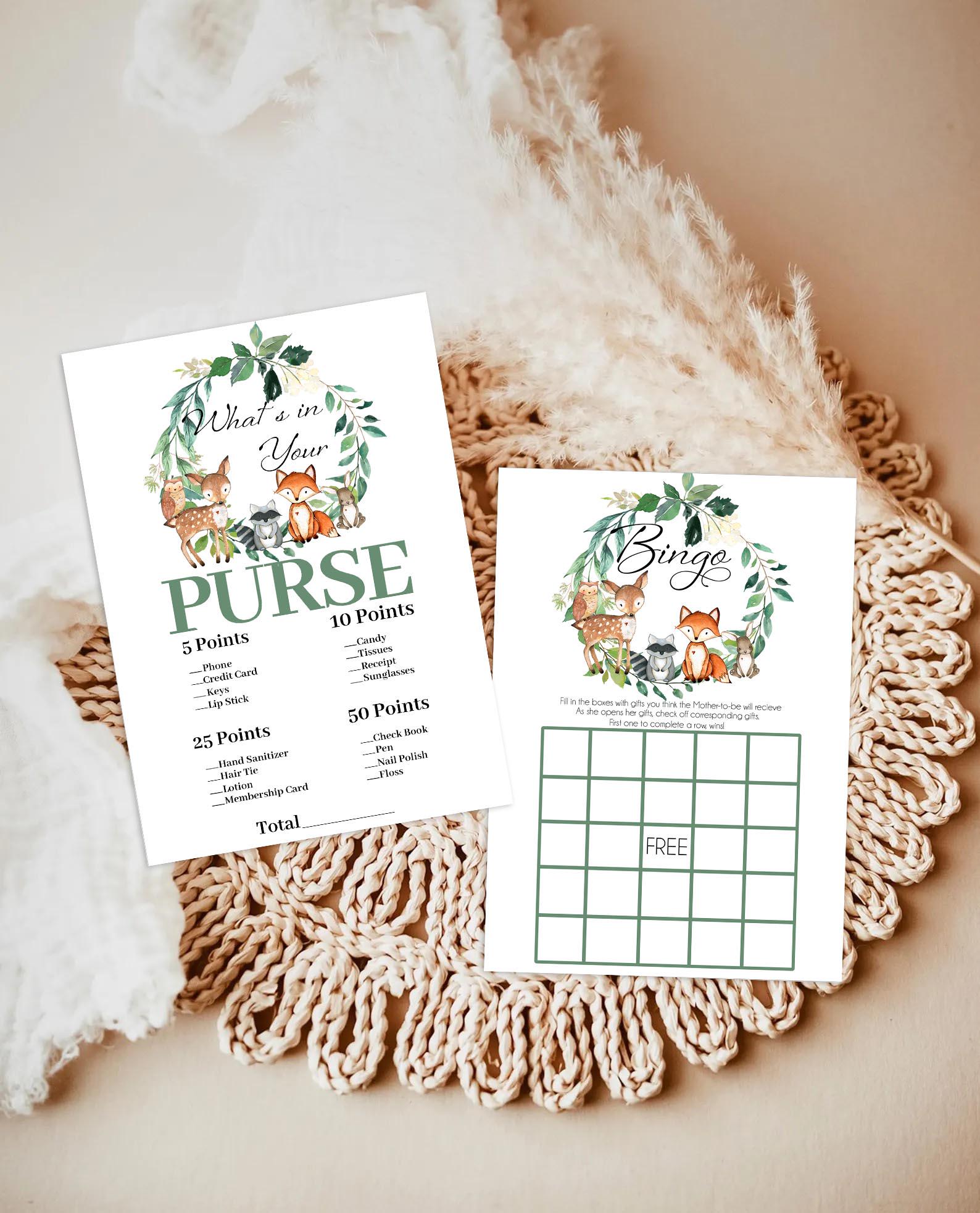 Woodland Baby Shower Game Bundle, Boy Woodland Baby Shower Games ...