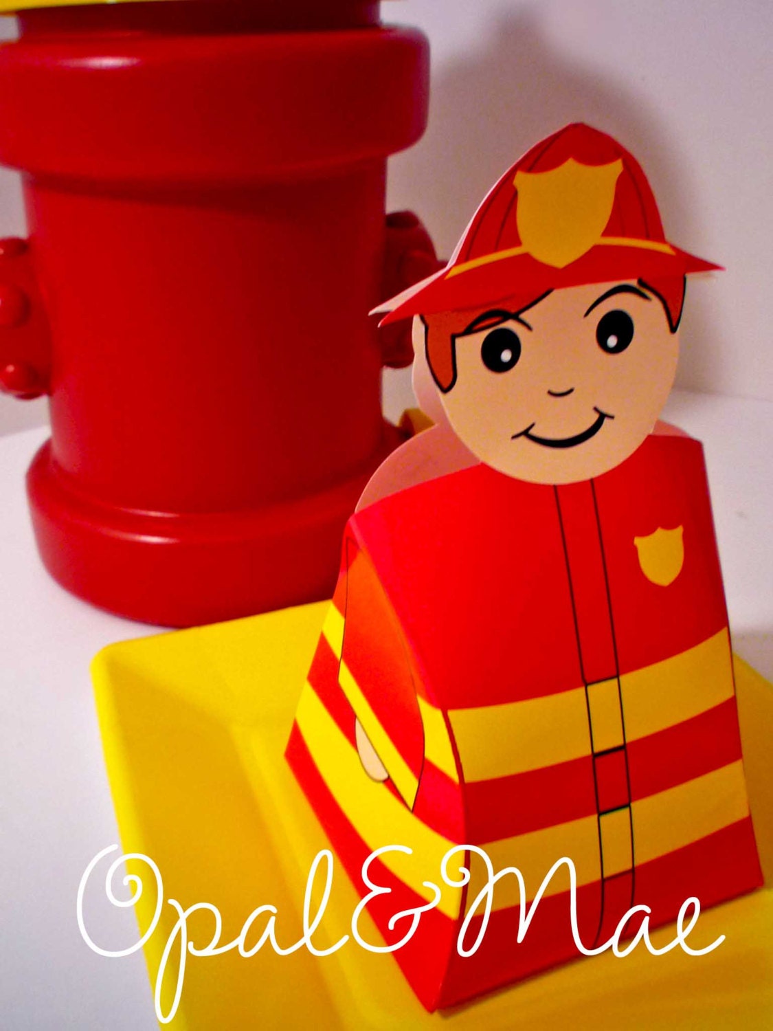 Fireman Firefighter Printable Party Treat Box - Etsy
