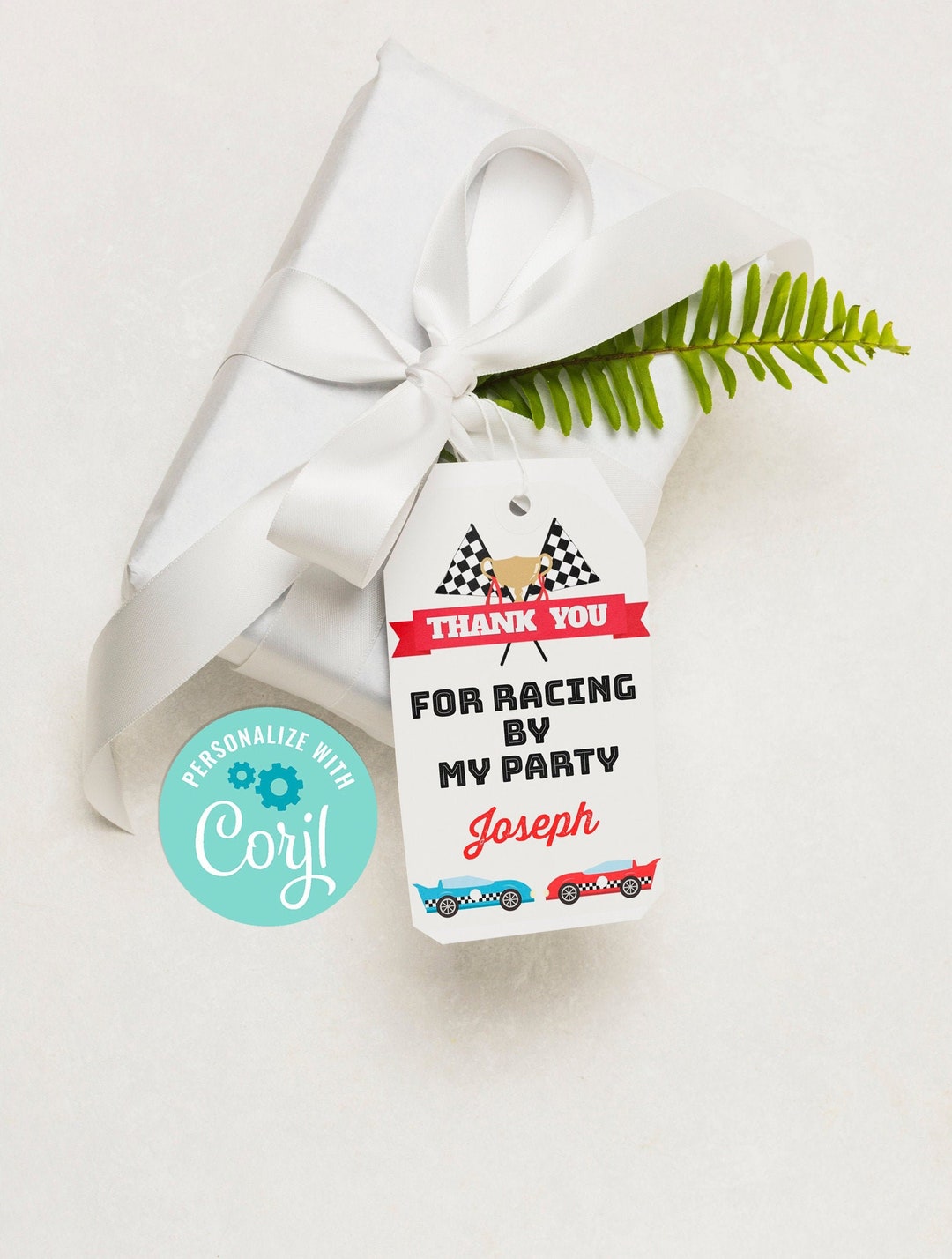 EDITABLE Race Car Party Favor Tags, Thank You Tags, Gift Tags, Birthday Favor Printable ...