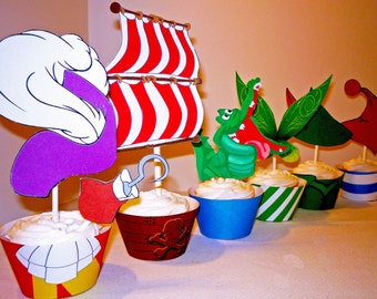 Printable Peter Pan Cupcake Toppers and Wrappers | Etsy