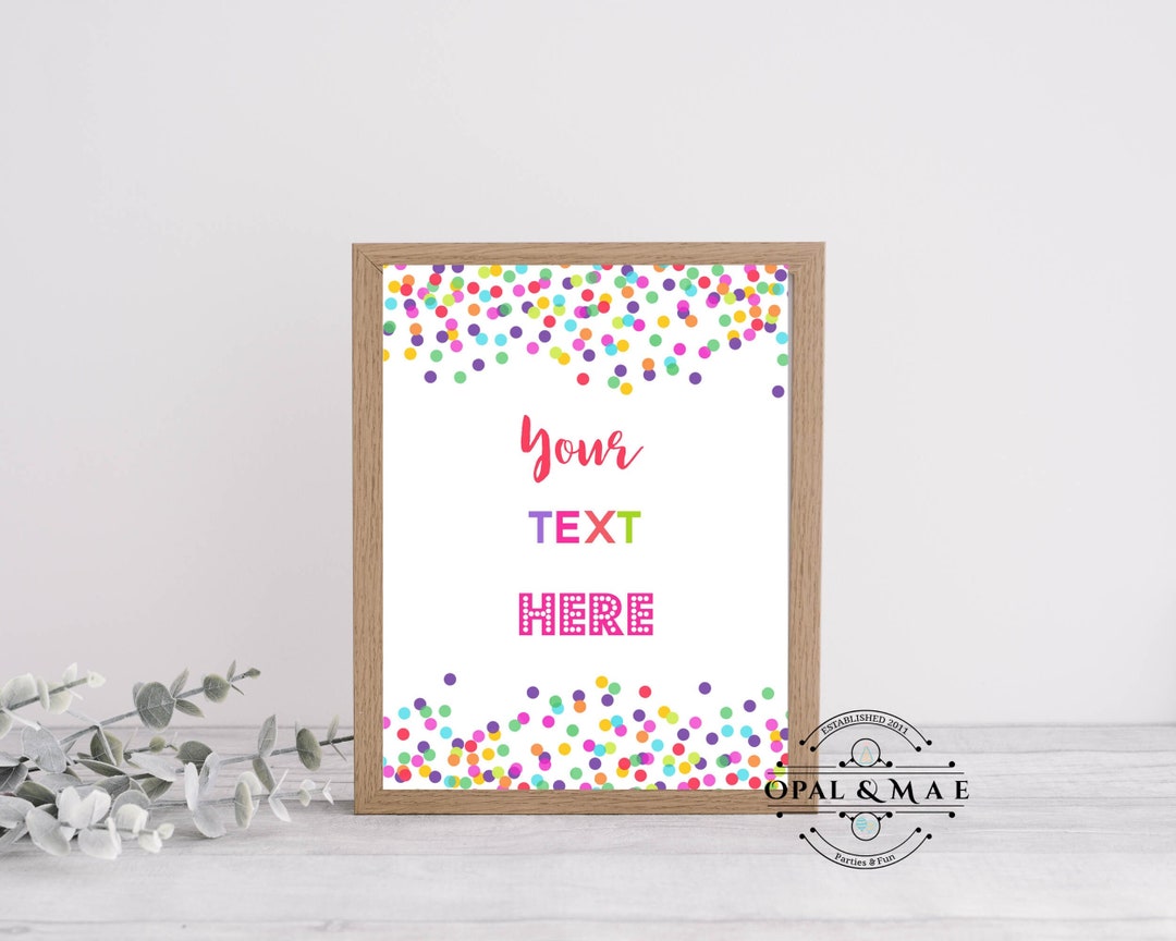 Editable Rainbow Birthday Printable Custom Sign, 8x10 Rainbow Party ...