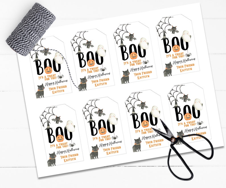 Editable Halloween Favor Tag Template Bootags Costume Party Trick or ...