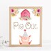 Pig Out Sign Farm Animals Birthday Decorations Barnyard - Etsy