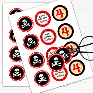 Editable Pirate Cupcake Toppers Favor Tags Birthday Party - Etsy