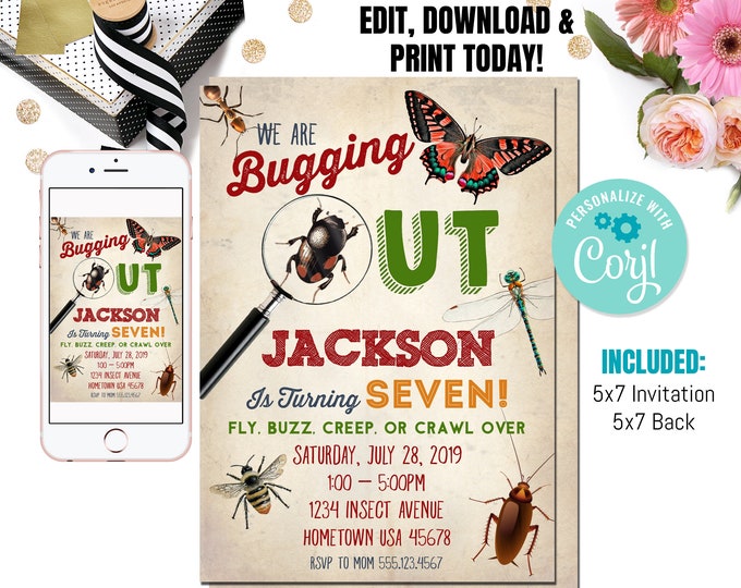 Bug Birthday Invitation Video Template With Music I Insect Party ...