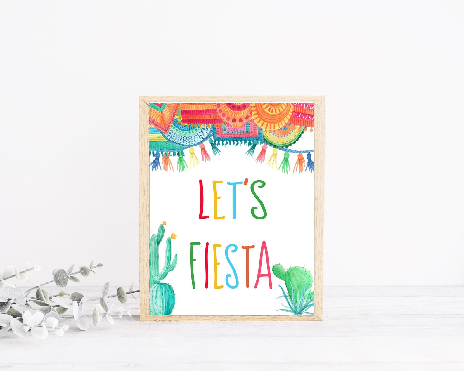 Fiesta Welcome Sign Let's Fiesta Party Sign Fiesta Party | Etsy