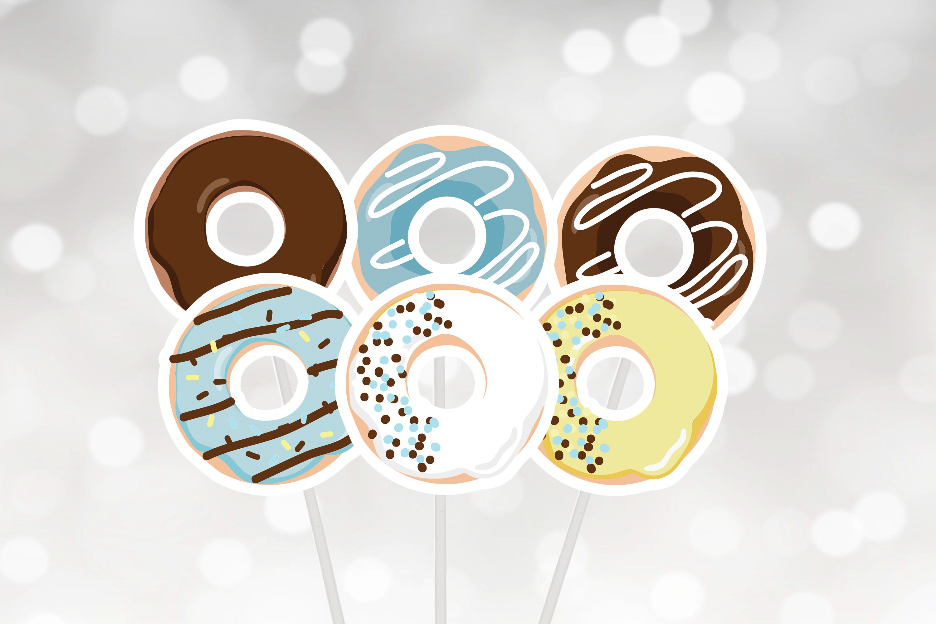 Printable Donuts Banner, Printable Donuts Centerpieces, Banner and ...