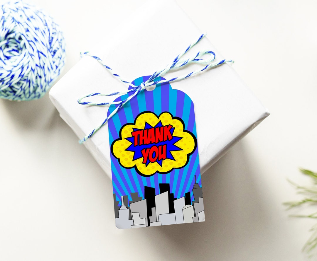 INSTANT DOWNLOAD Super Hero Printable Favor Tag , Super Hero Tag ...