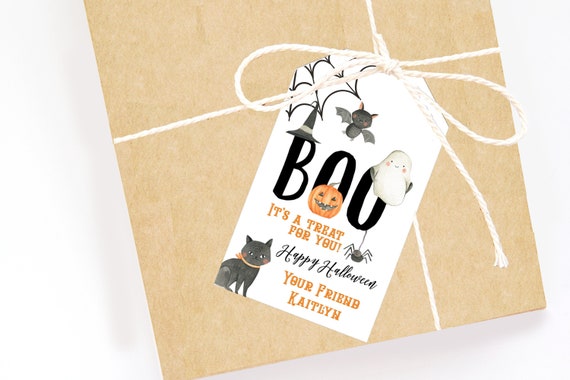 Editable Halloween Favor Tags Boo Gift Tags Costume Party Trick Or ...
