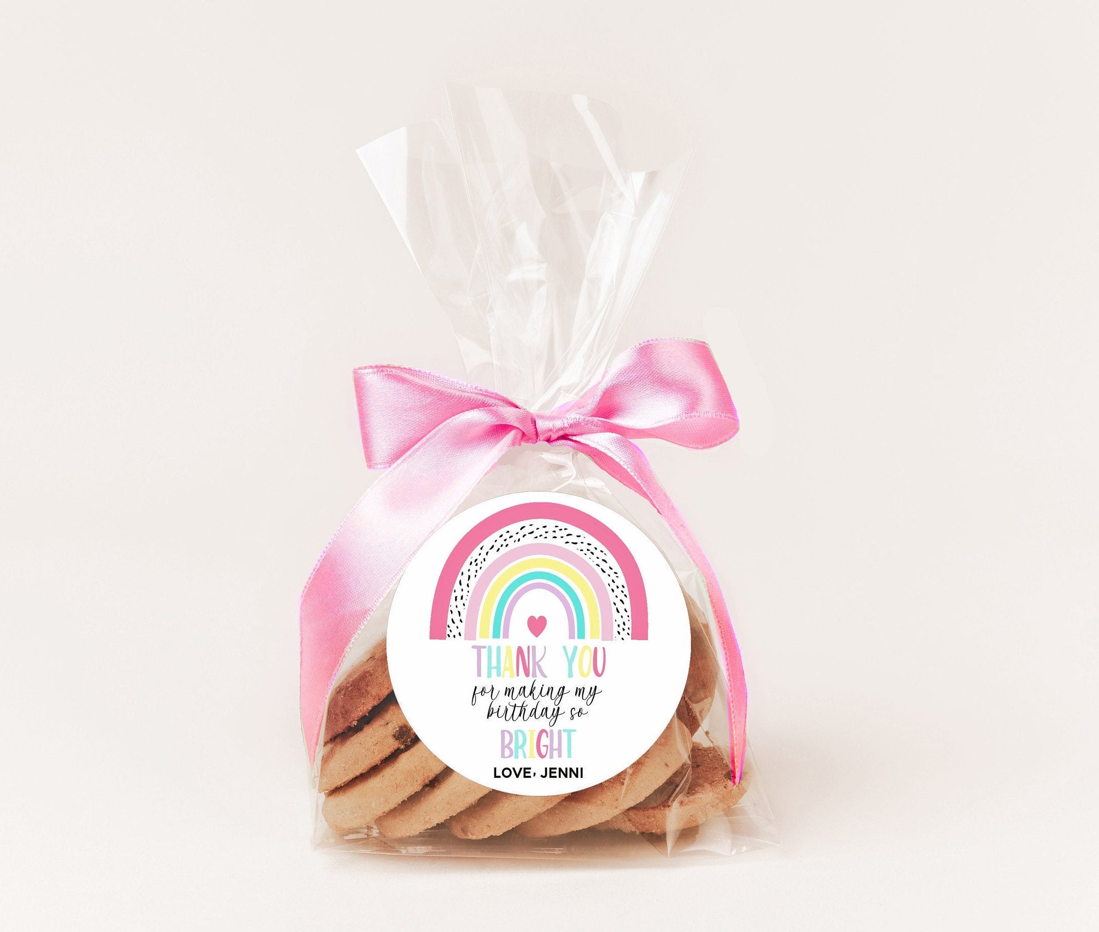Editable Rainbow Favor Tag Pastel Rainbow Birthday Party - Etsy