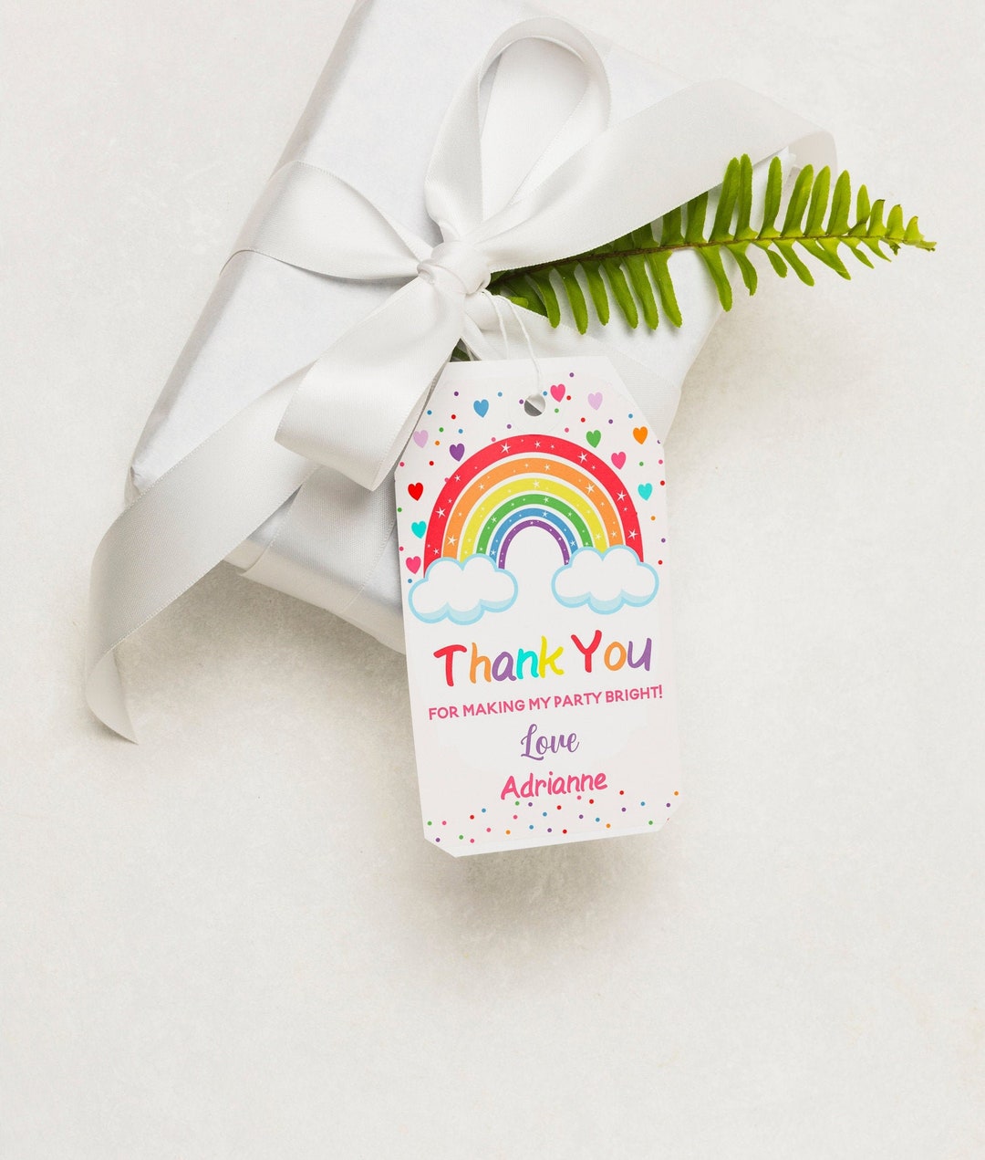 EDITABLE Rainbow Favor Tags, Thank You Tags, Gift Tags, Birthday Favor ...