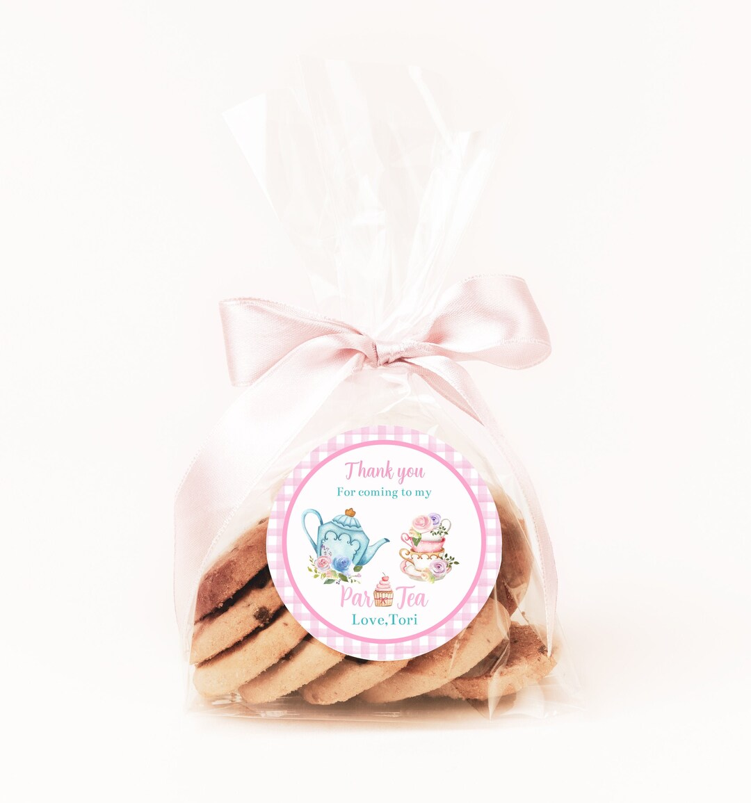 Editable Tea Party Birthday Favor Tag, 3"& 2.5" Circle, Floral Par-tea ...