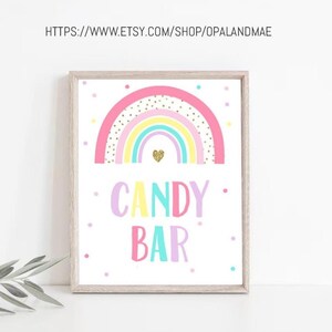Candy Bar Sign Pastel Rainbow Table Sign Rainbow of Fun Party ...
