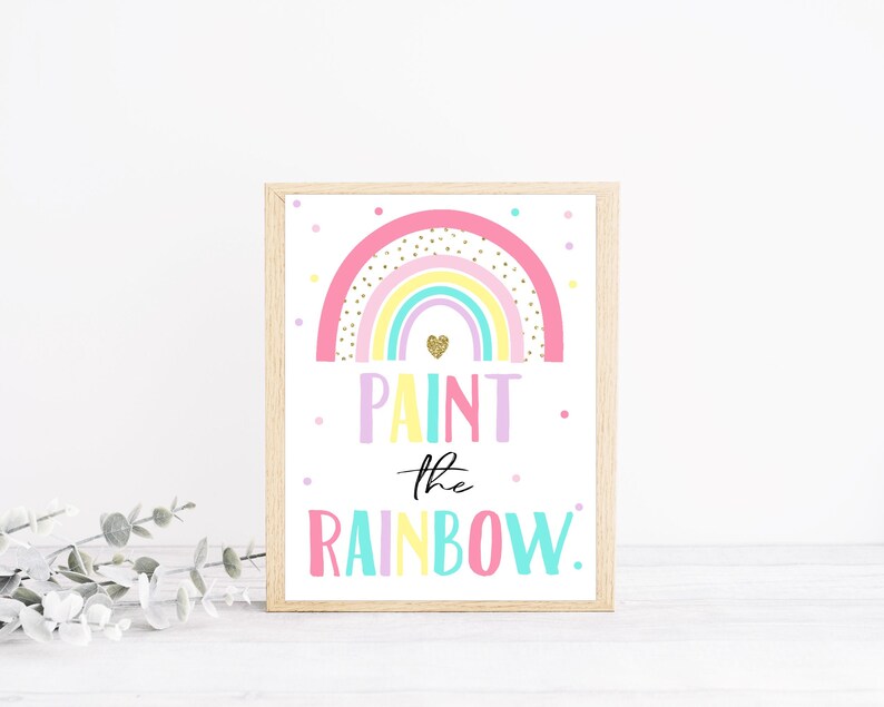 Paint the Rainbow Sign Brown Rainbow Table Sign Rainbow of Fun - Etsy