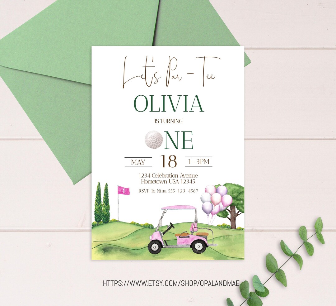 Printable Golf Birthday Invitation, Golf Birthday Party Invitation ...