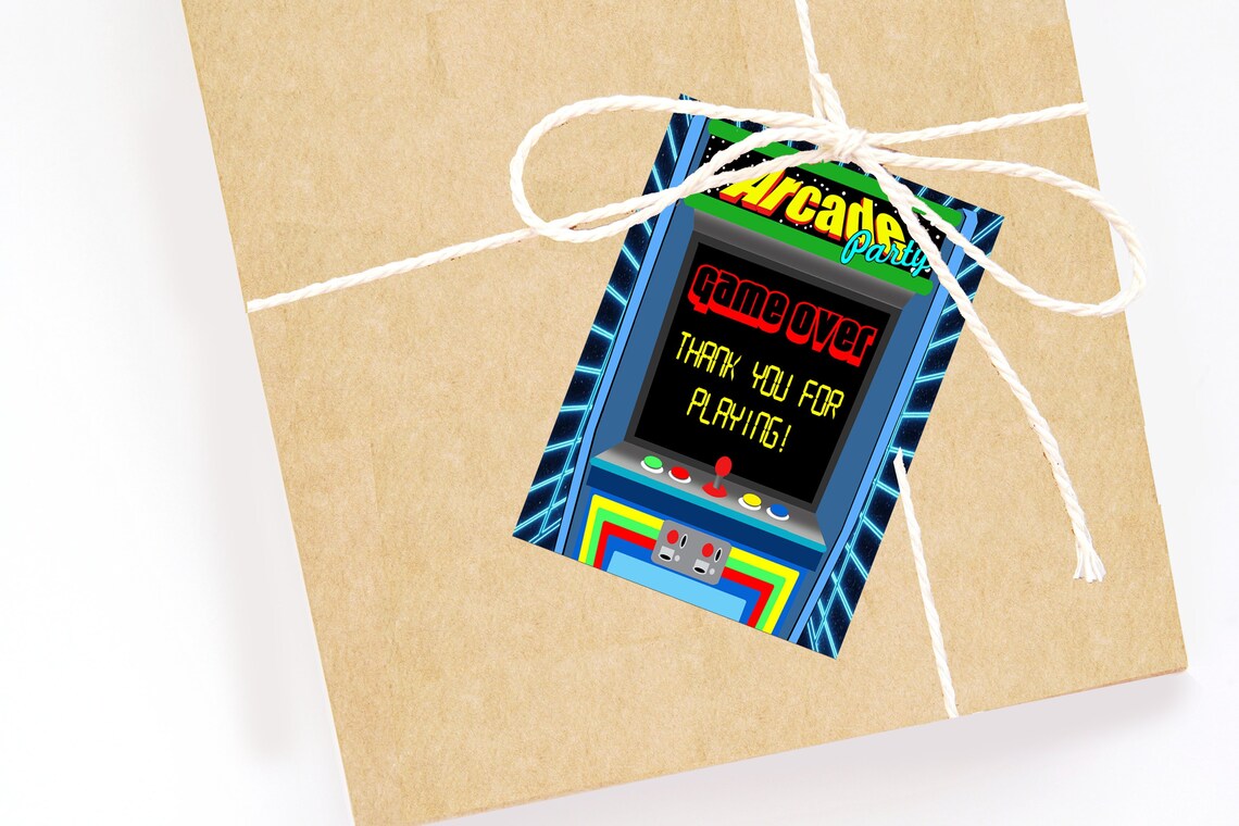 INSTANT DOWNLOAD Printable Arcade Party Thank You Favor Tags - Etsy