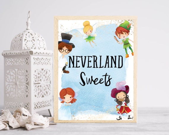 Peter Pan Party Sweet treats, Birthday Party Sign, Peter pan Birthday ...