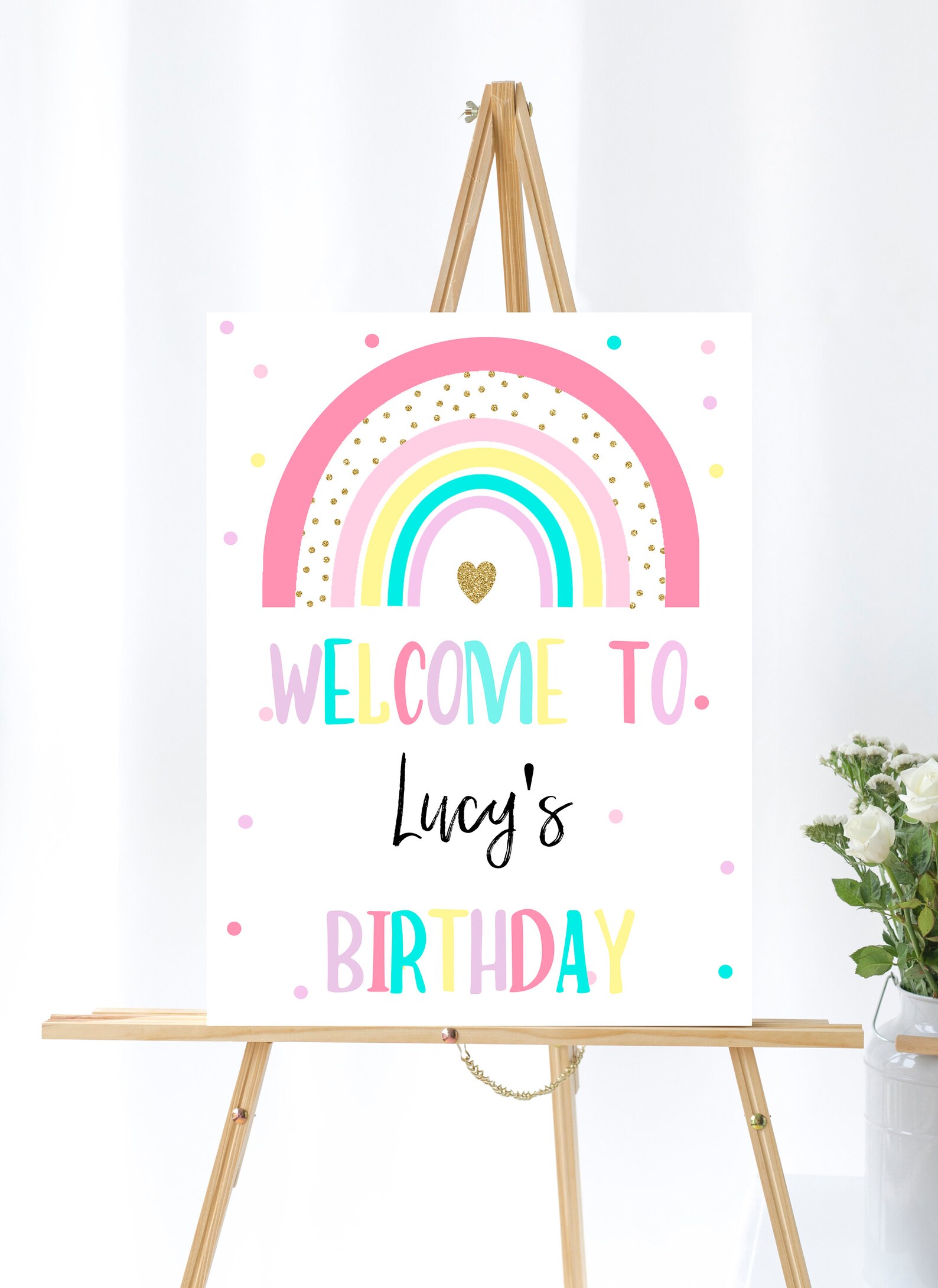 Editable Rainbow Printable Welcome Sign 18x24 Rainbow of Fun | Etsy