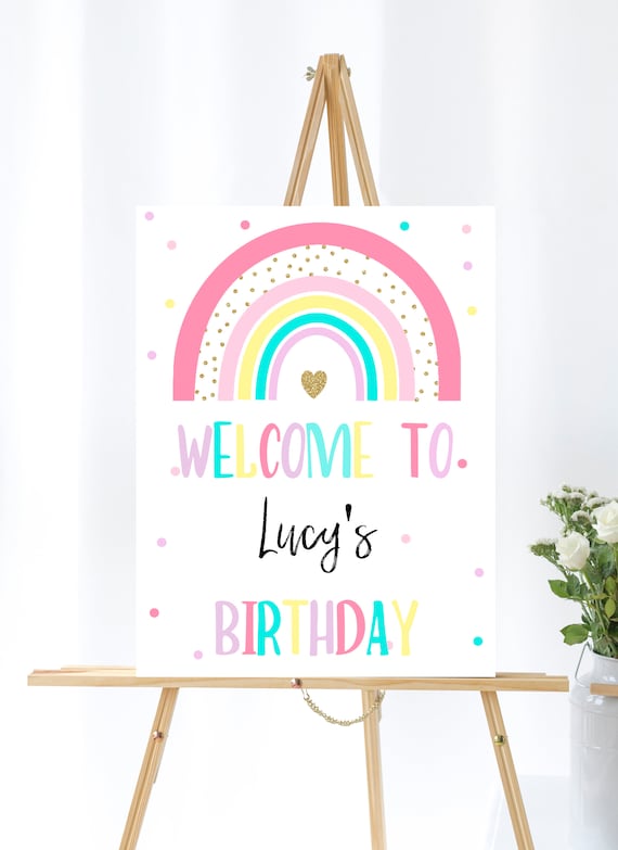 Editable Rainbow Printable Welcome Sign 18x24 Rainbow of Fun | Etsy