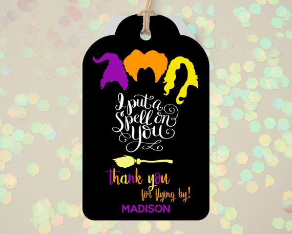 Hocus Pocus Thank You Tag, Editable Halloween Favor Tags, Birthday ...