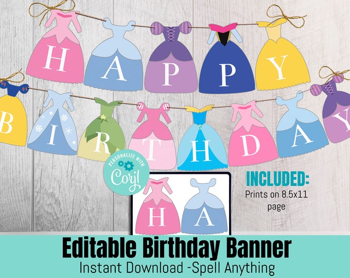 Disney Princess Birthday Banner Party Banner Custom Banner Disney ...