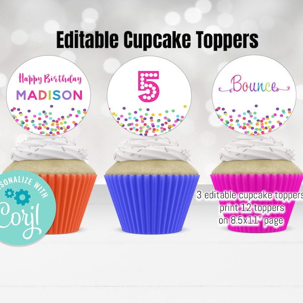 Trampoline Cupcake Toppers - Etsy