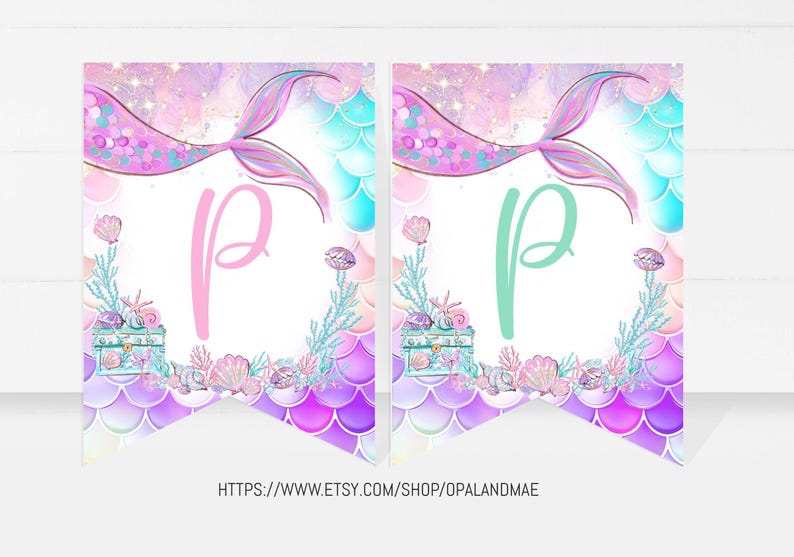 EDITABLE Under the Sea Mermaid Birthday Banner Custom Banner First ...