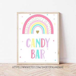 Candy Bar Sign Pastel Rainbow Table Sign Rainbow of Fun Party ...