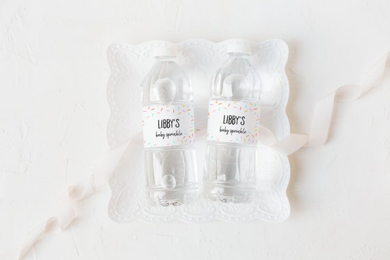 Editable Baby Sprinkle Water Bottle Labels Baby Shower Gender Neutral ...