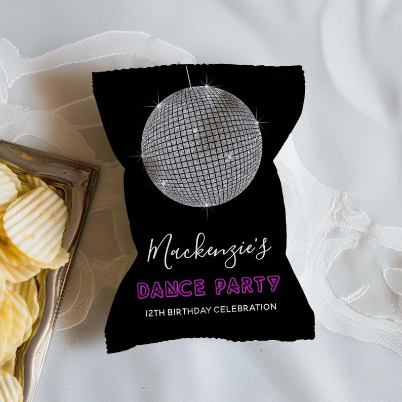 Disco Chip Bag Disco Birthday Party Favor Bag Trendy Retro Disco Teen ...