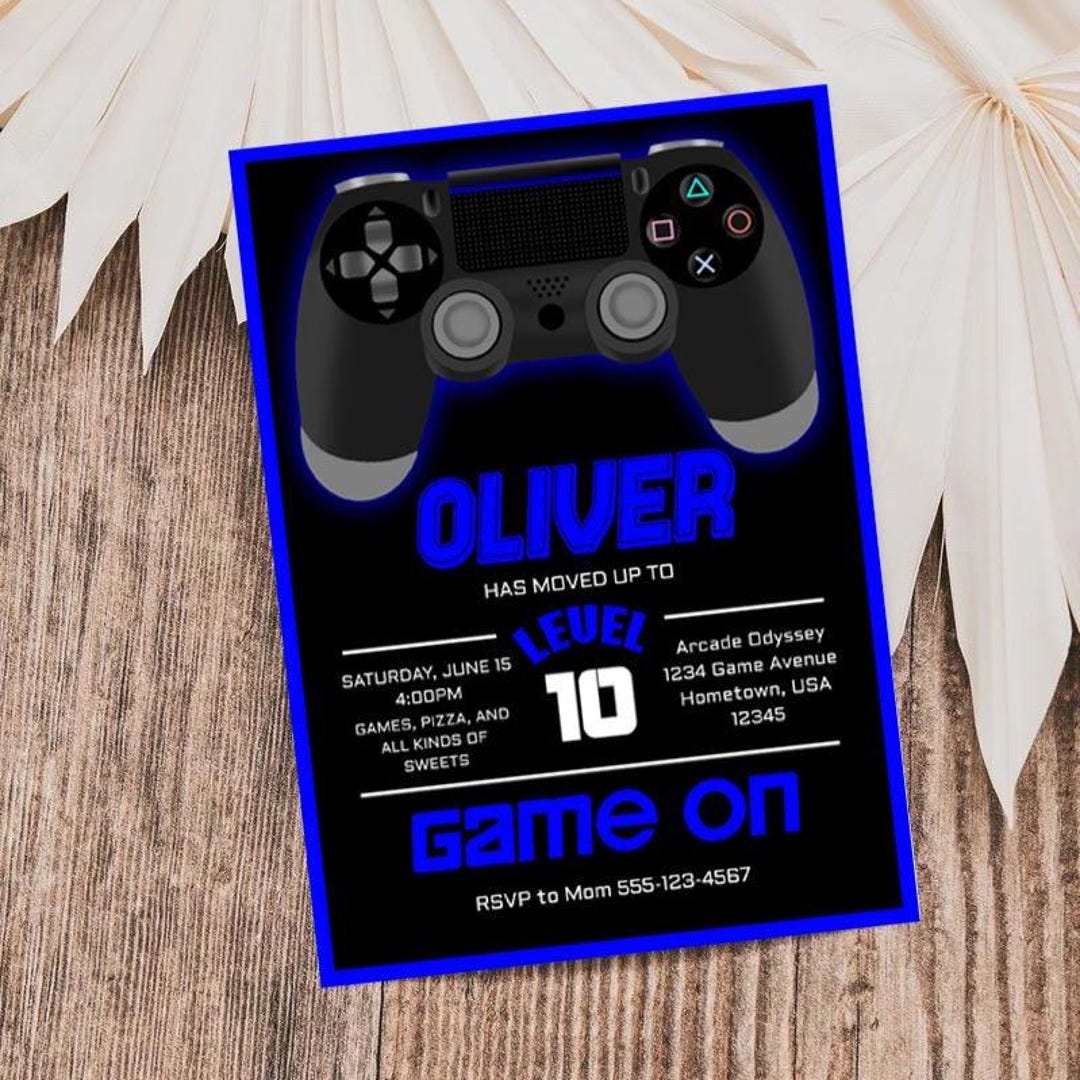 Video Game Birthday Party Invitations - Video Game Invitations - Video ...