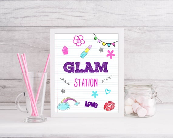 Sleepover Sign doodle notebook Sign Sleepover Party Decorations ...