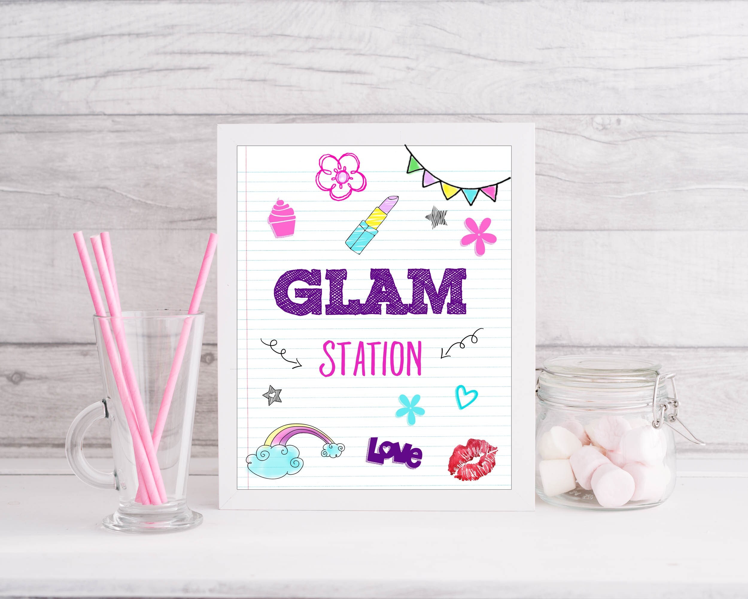 Sleepover Sign Doodle Notebook Sign Sleepover Party Decorations ...