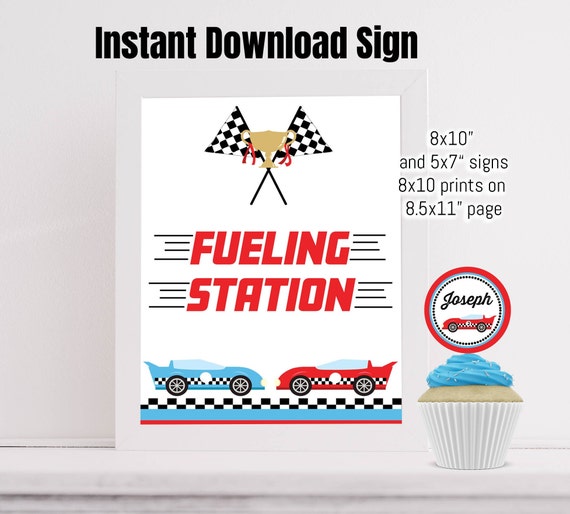 Fueling Station Race Car Sign Race Car Birthday Party Race - Etsy