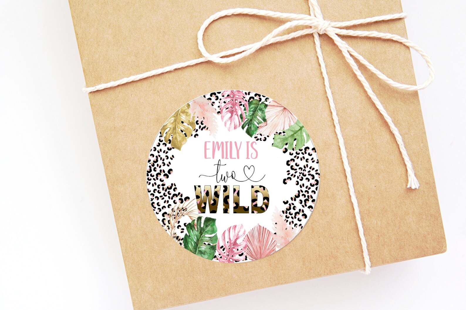 Editable Two Wild Safari Birthday, 2.5 Inch Tag Circle, Girl Second ...