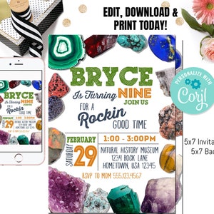 Geology Party Birthday Banner Rock Hunt Mining Birthday Rock - Etsy