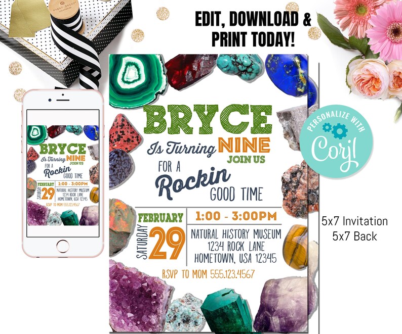 Geology Party Birthday Banner Rock Hunt Mining Birthday Rock - Etsy