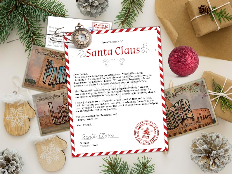 Editable Letter From Santa Claus Printable Christmas Letter - Etsy
