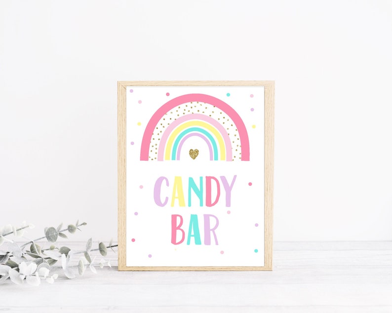 Candy Bar Sign Pastel Rainbow Table Sign Rainbow of Fun Party - Etsy