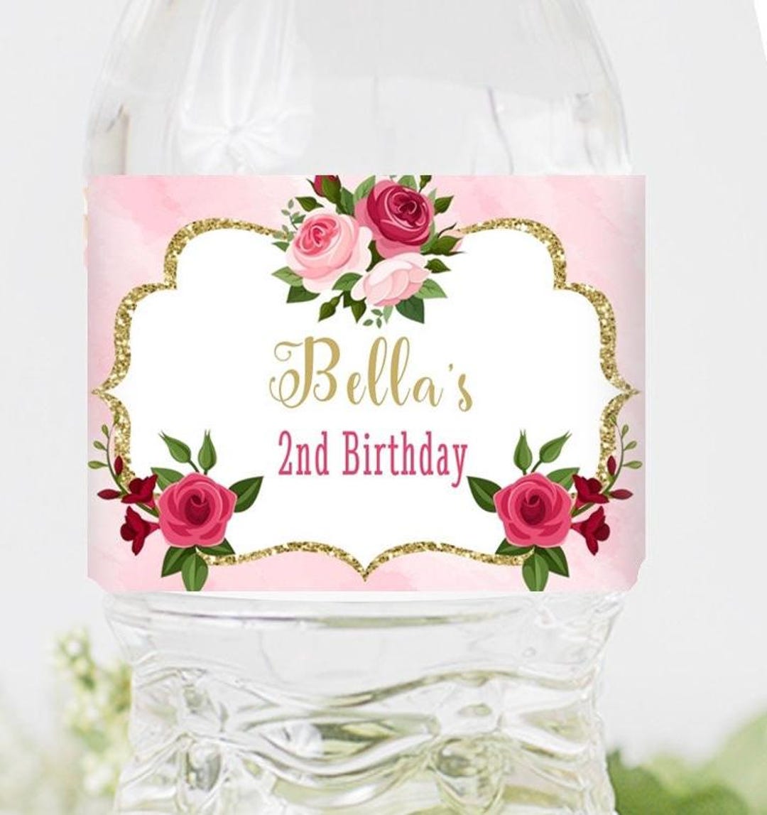 EDITABLE Princess Birthday Bottle Label, Water Bottle Labels, Digital ...