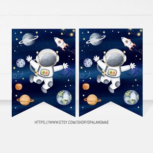 EDITABLE Space Birthday Banner, Space Birthday Party, First Trip Around ...