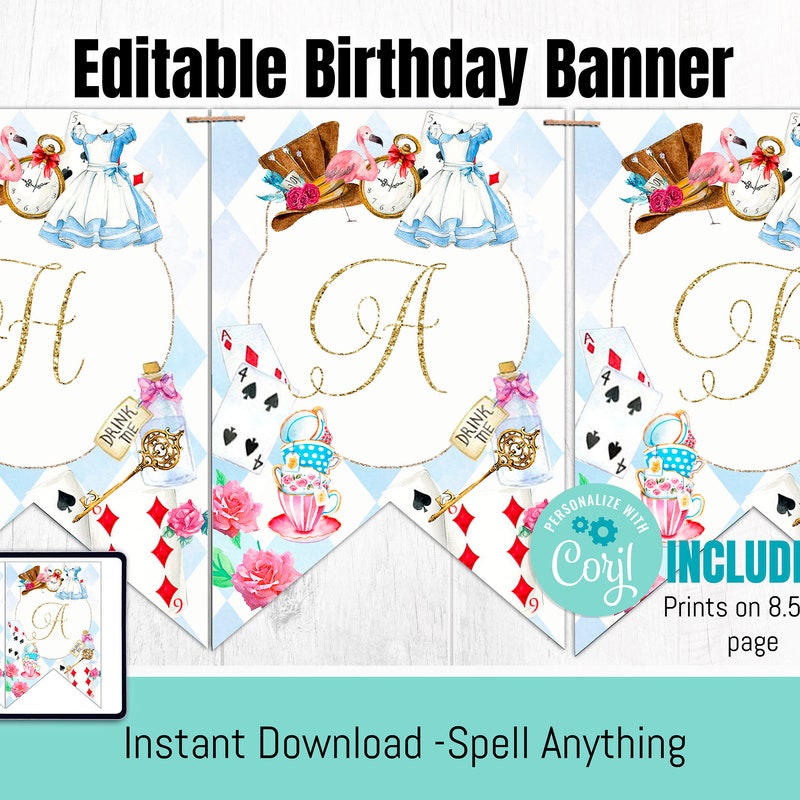 Wonderland Banner - Etsy