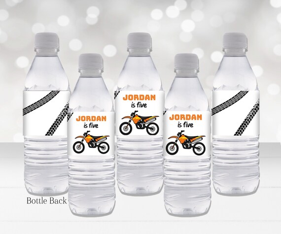 Editable Dirt Bike Motocross Party Water Bottle Labels - Etsy
