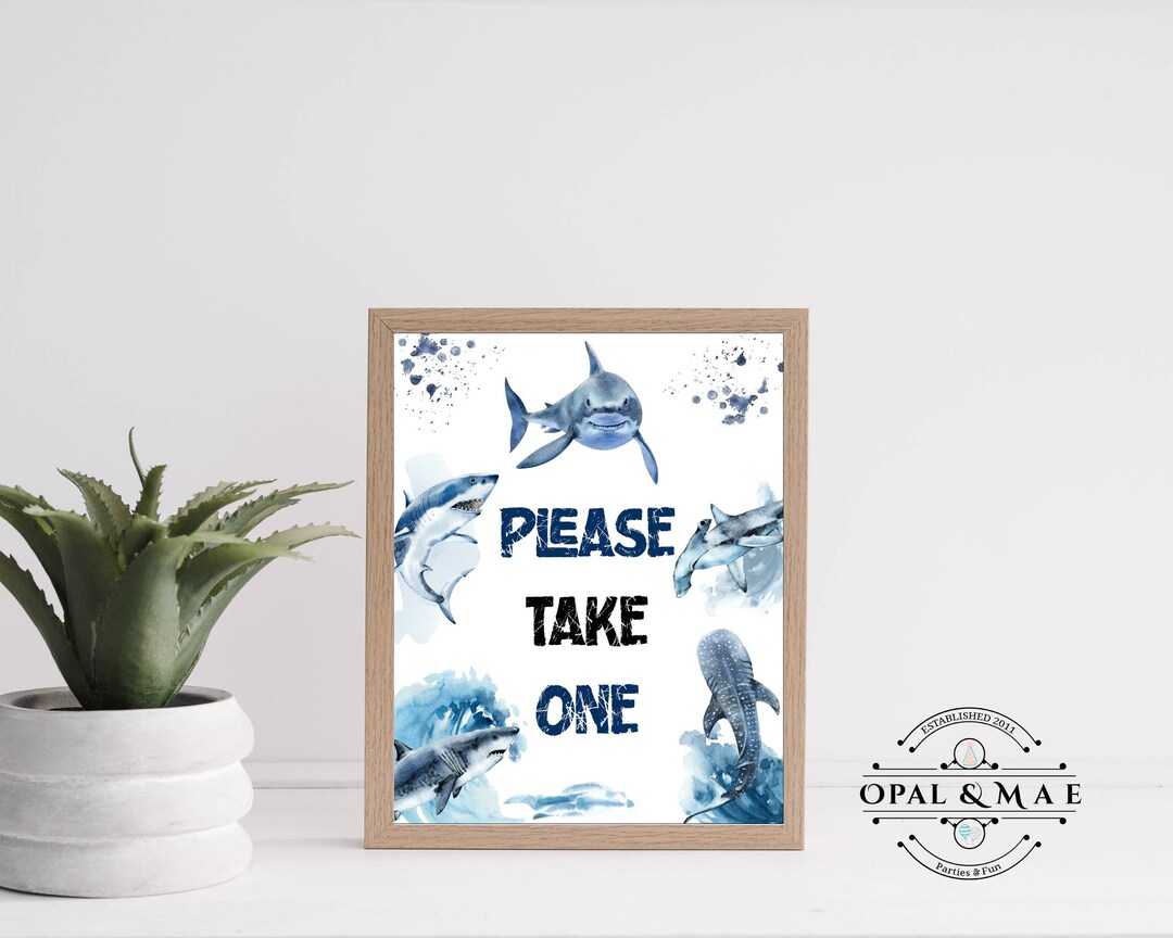 Shark Party Sign, Birthday Party Sign, Shark Birthday Party, Under the ...
